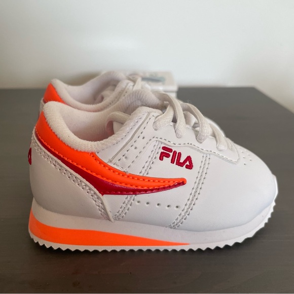 Fila | Shoes | Fila White And Orange Sneakers With Breathable Design ...